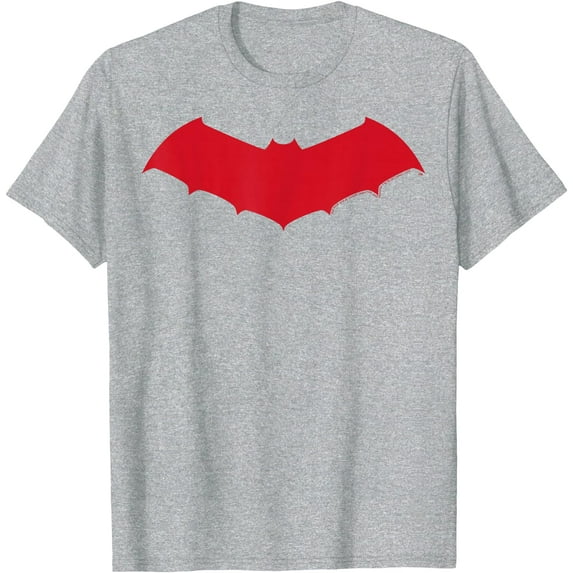 Batman Red Chest Logo DTG Print Unisex T-Shirt,Sport Grey Color,Size YM ...