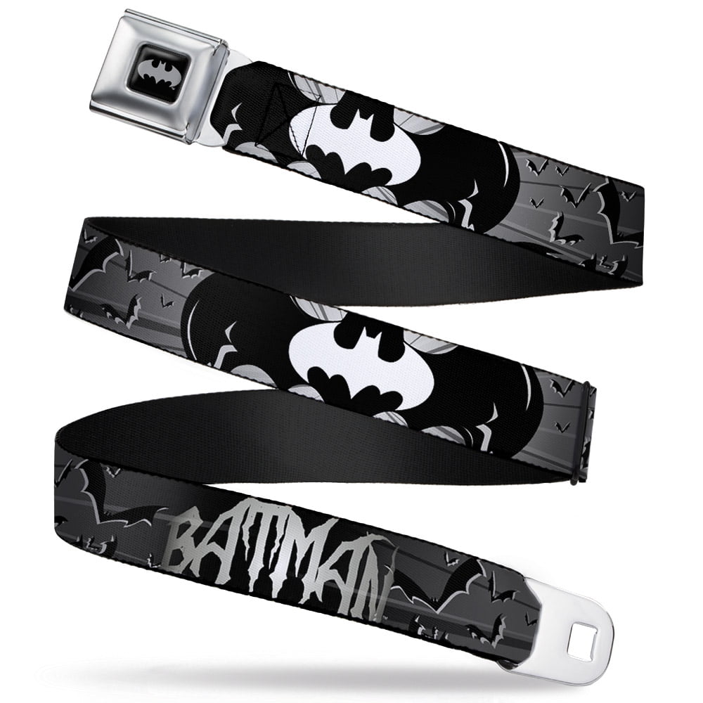 DC Comics Belt, Seatbelt Buckle Belt, Batman Bat Signals Flying Bats ...