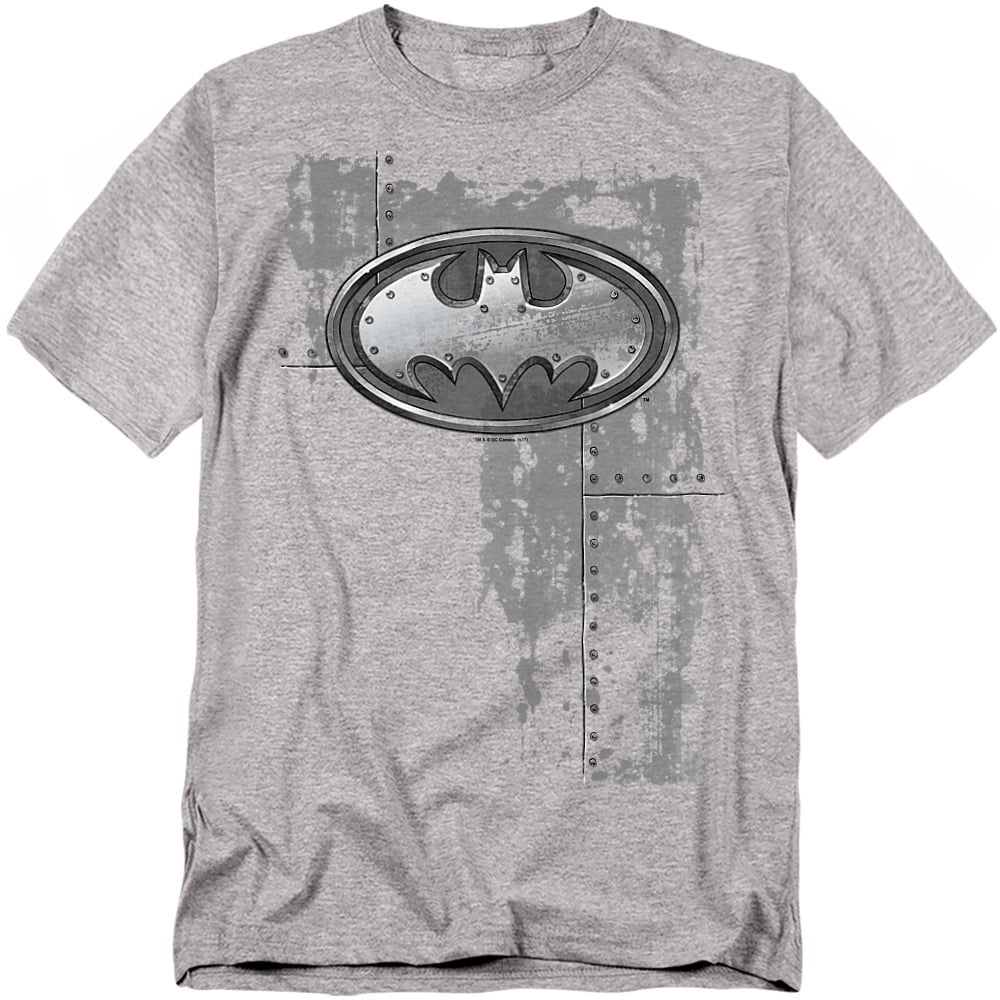 Batman Rivited Metal Logo Mens Short Sleeve Shirt - Walmart.com