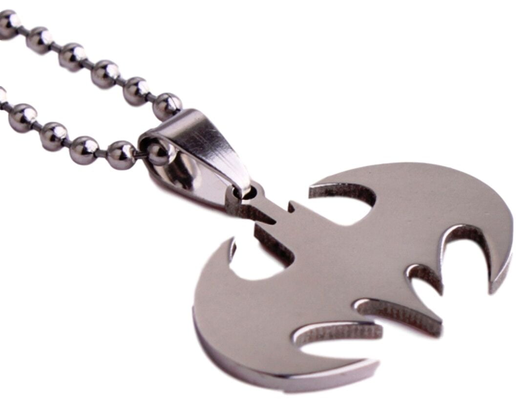 Batman Shield Silvertone Pendant Necklace w/ 25" Chain - Walmart.com