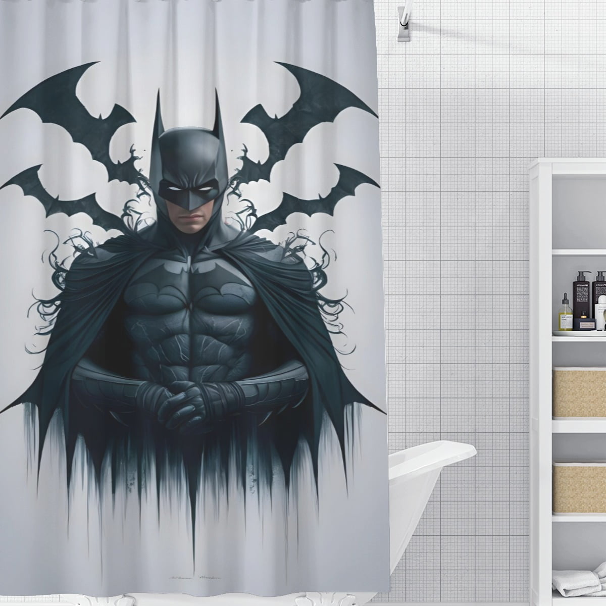 Batman Shower Curtain 35*70.8 Inches Waterproof And Durable Vivid ...