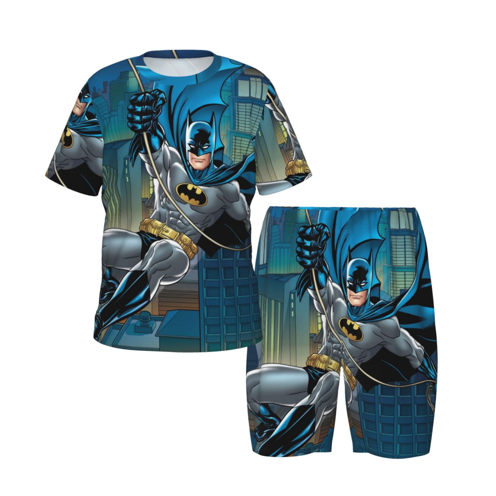 Batman Sleepwear Short sleeve Top and Shorts Pajama Summer Pjs 2-Piece ...