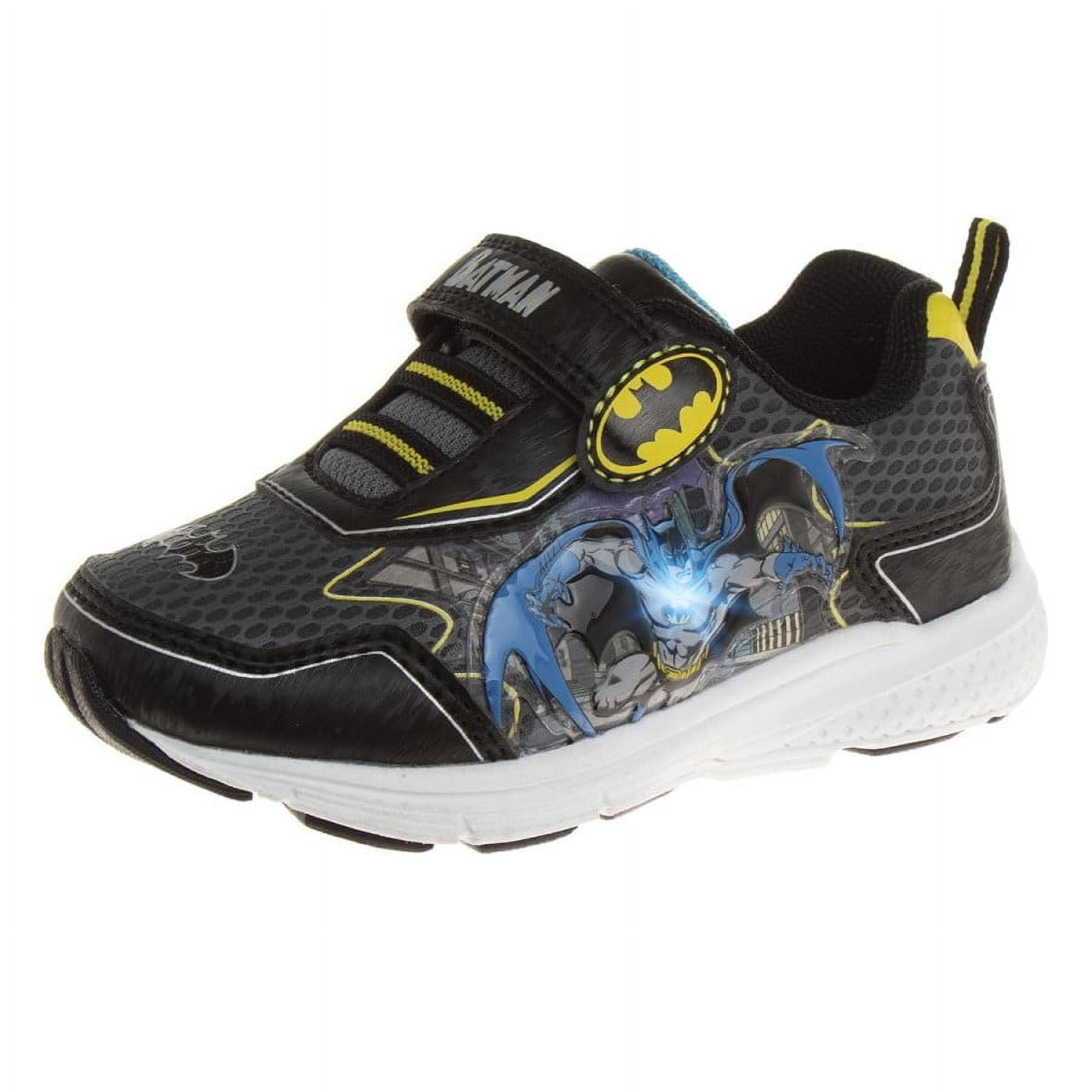Batman Sneakers with Lights Kids Laceless Shoes for Boys - Superhero ...