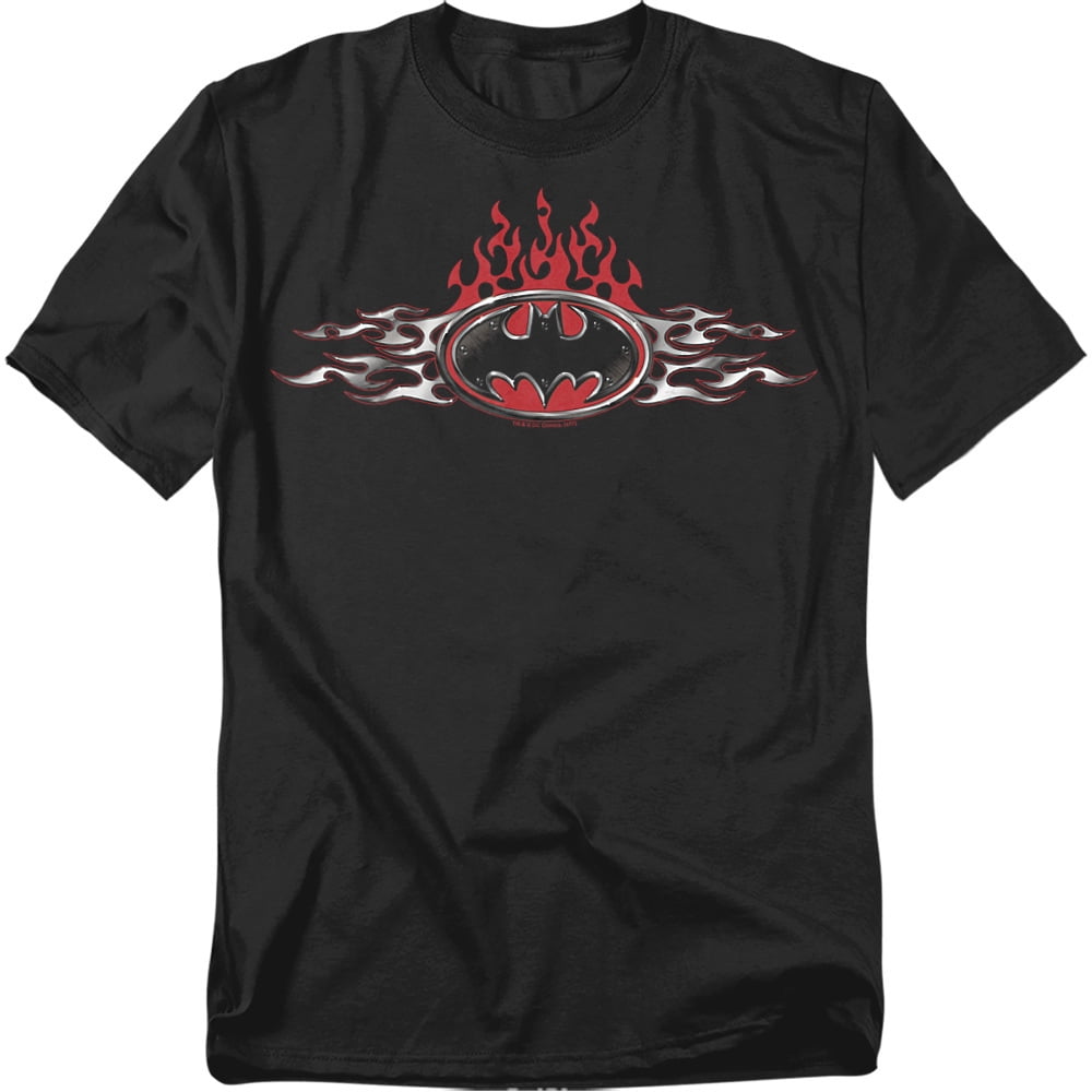 Batman T-Shirt Steel Flames Logo Unisex Graphic Tee For Men & Women ...