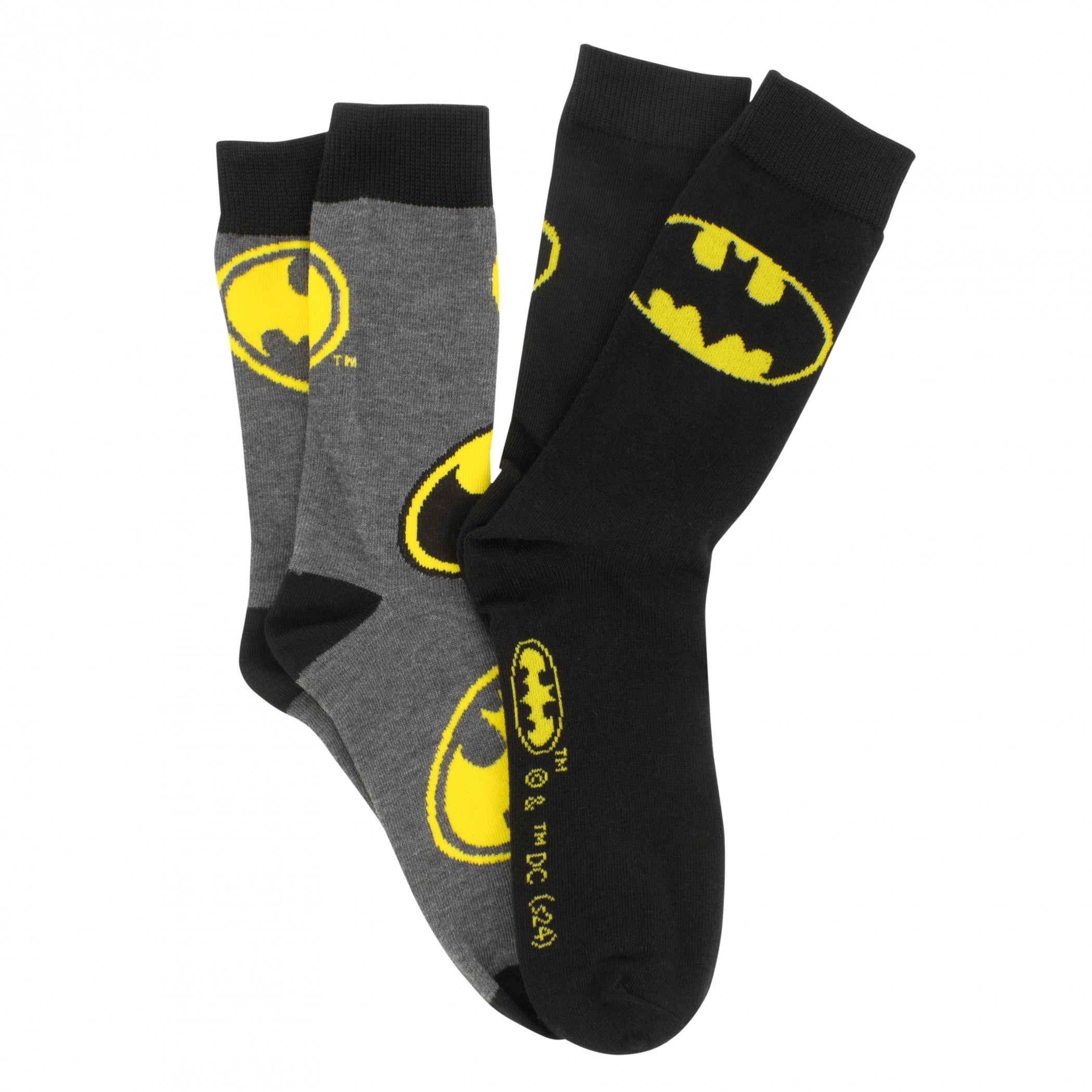 Batman Suit and Logos 2-Pair Pack of Crew Socks - Walmart.com