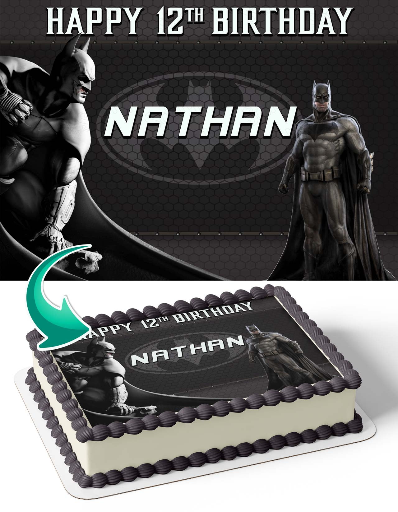 Batman Super Hero Edible Image Cake Topper Personalized Birthday Sheet ...
