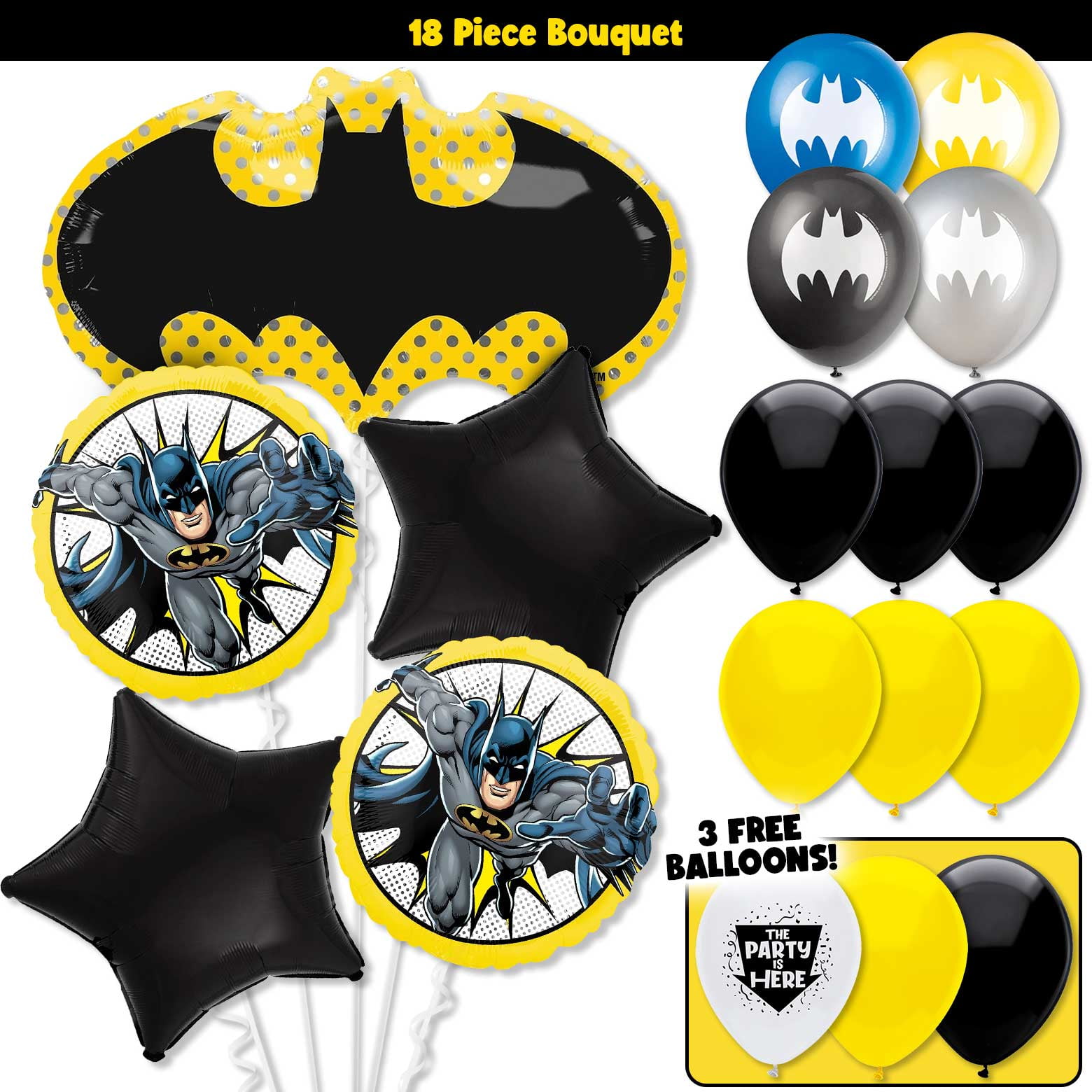 Batman Symbol Deluxe Balloon Bouquet Kit - Walmart.com
