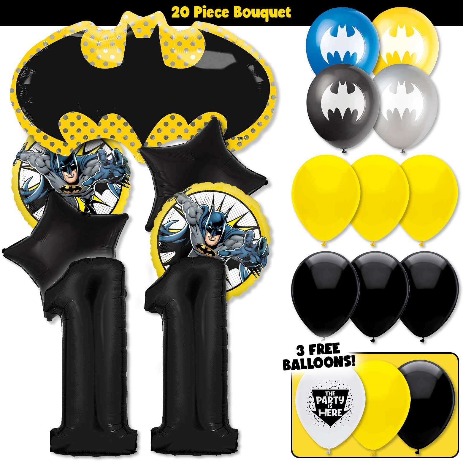Batman Symbol Deluxe Balloon Bouquet Kit - Walmart.com