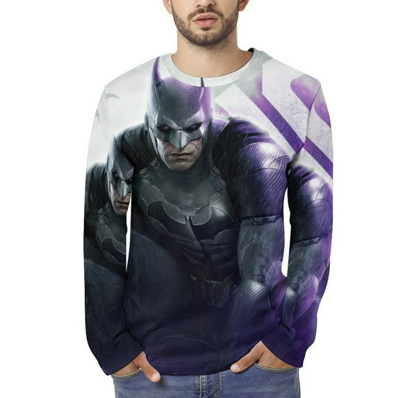 Batman T Shirt 3D Printed Crewneck Graphic Long Sleeve Tees for Mens ...