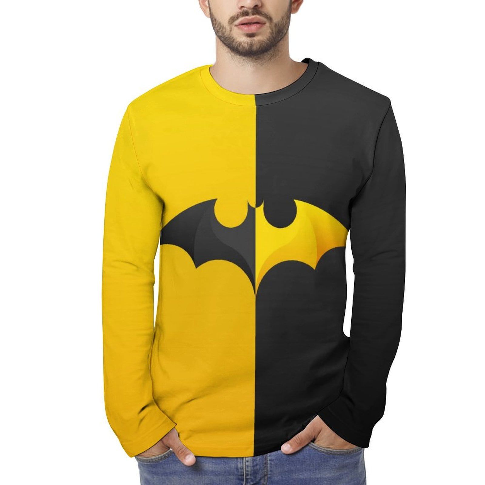 Batman T Shirt 3D Printed Crewneck Graphic Long Sleeve Tees for Mens ...