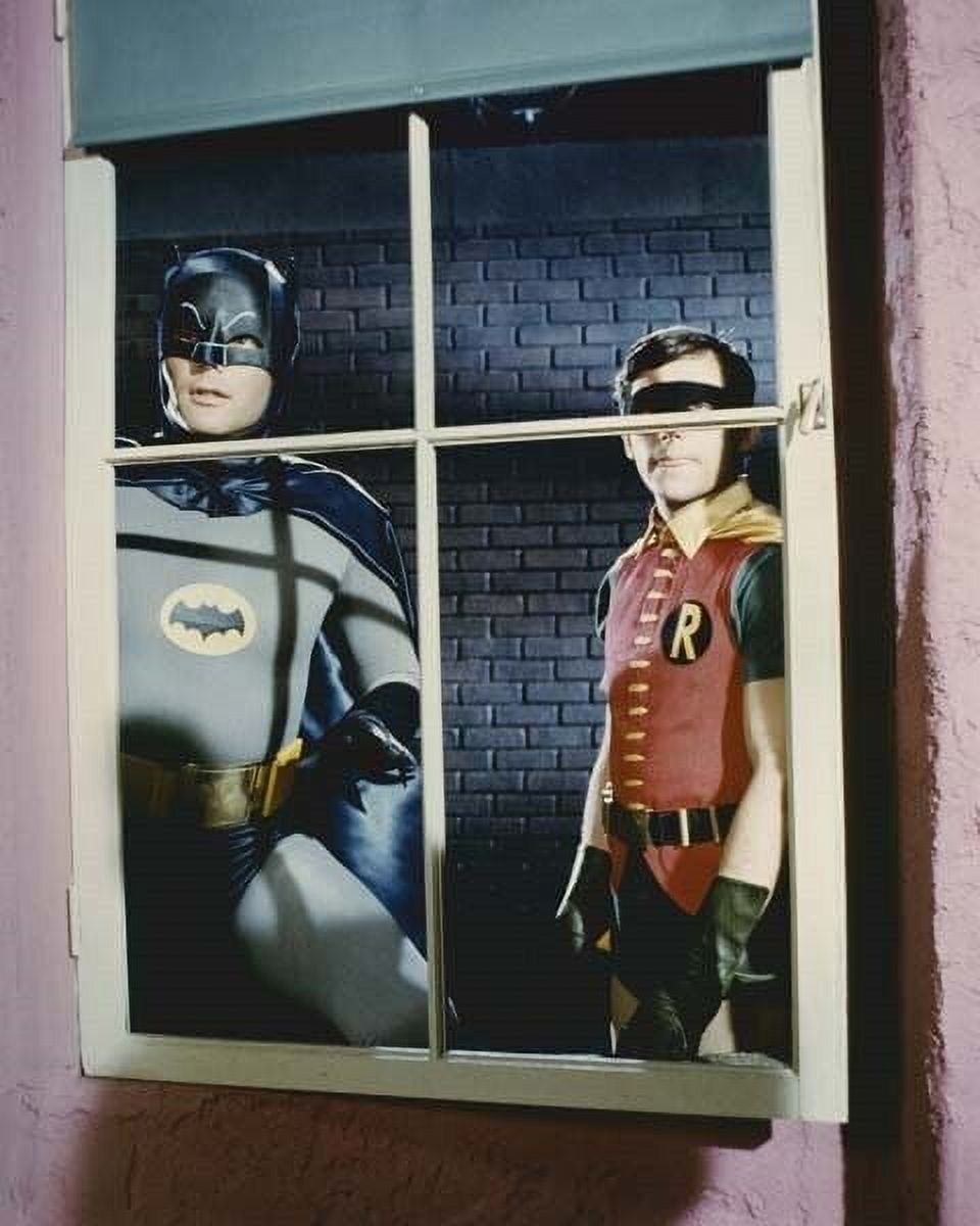 Batman TV series Batman & Robin look thru window Adam West Burt Ward ...