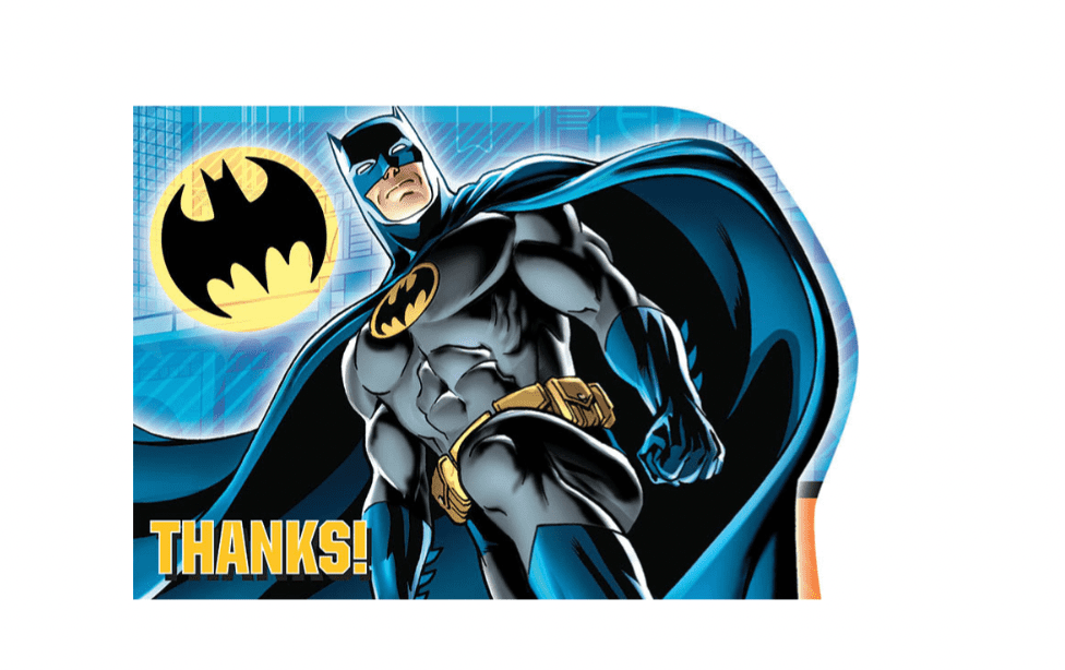 Amscan Batman Thank You Note Greeting Cards, Multicolor, 1 Pack ...