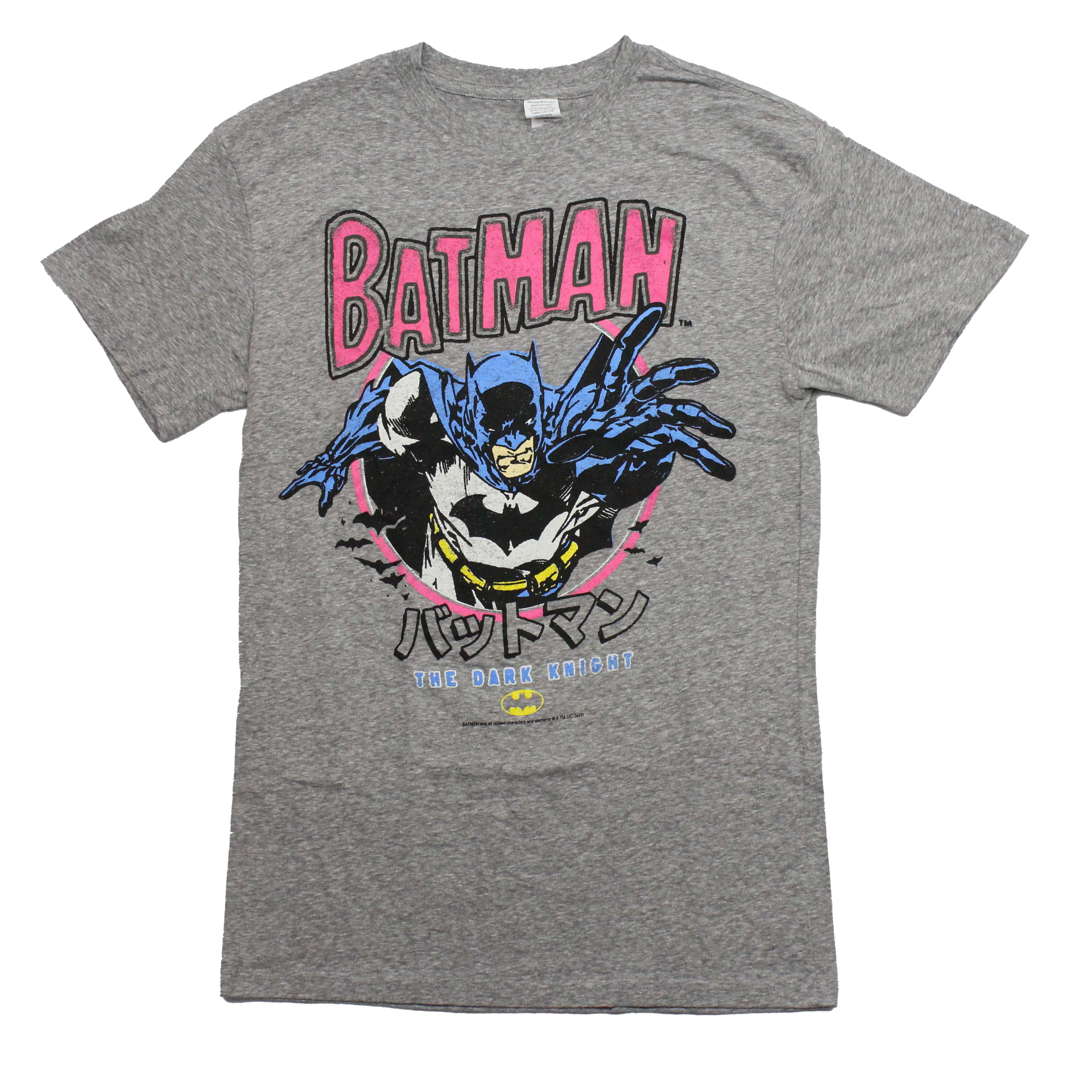 Batman The Dark Knight Mens T-Shirt - Flying Through Pink Circle Kanji ...