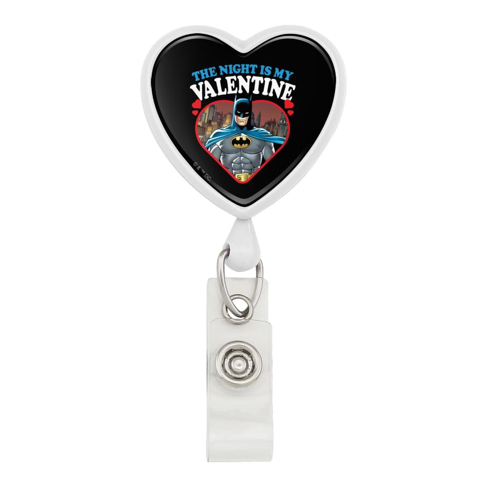 Batman The Night is My Valentine Heart Lanyard Retractable Reel Badge ...