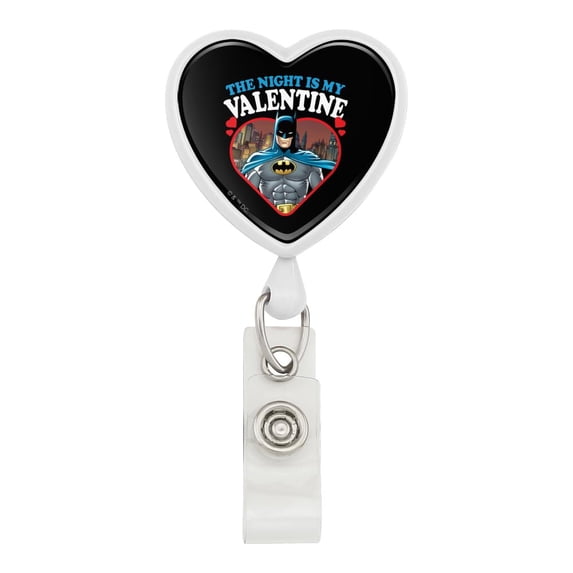 Batman The Night is My Valentine Heart Lanyard Retractable Reel Badge ...
