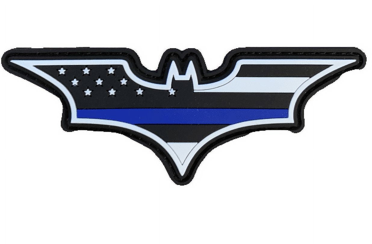 Batman Thin Blue Line Morale Patch PVC Hook & Loop - Walmart.com