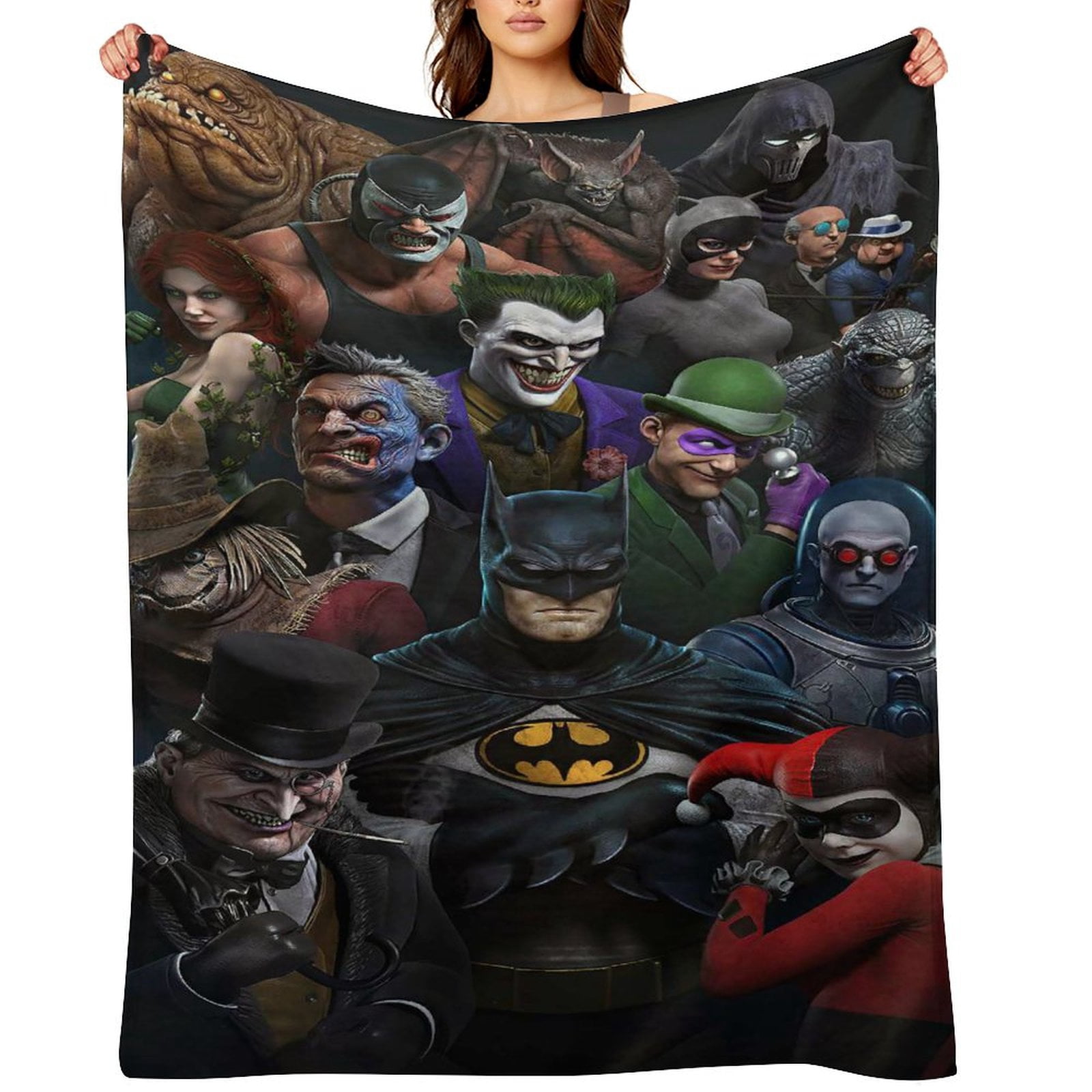 Batman Throw Blanket Soft Cozy Warm College Printing Oversized ...