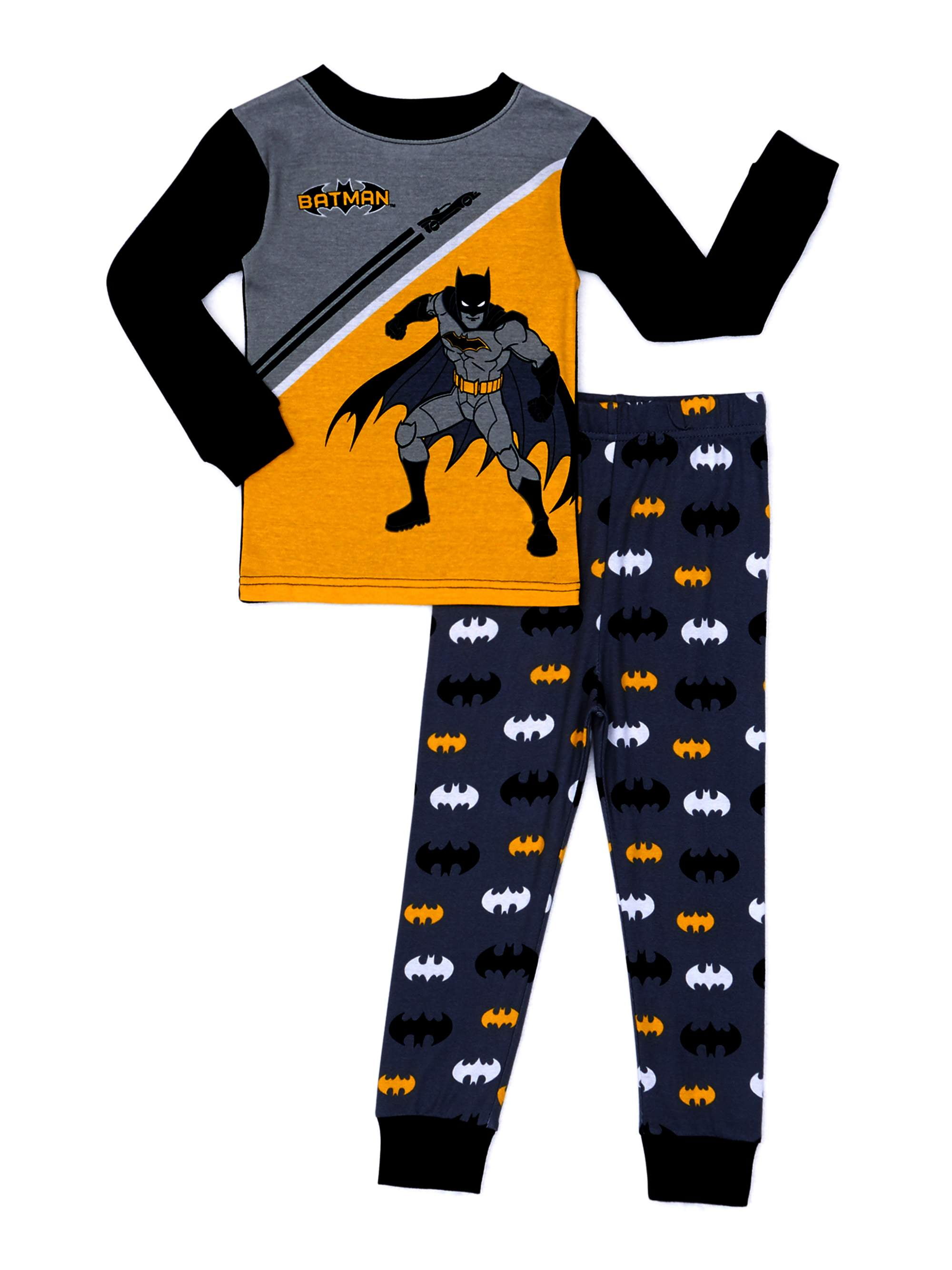 Batman Toddler Boys Snug Fit Cotton Pajamas 2pc Set, Long Sleeve, 2T-5T, Comfy Sleepwear ...