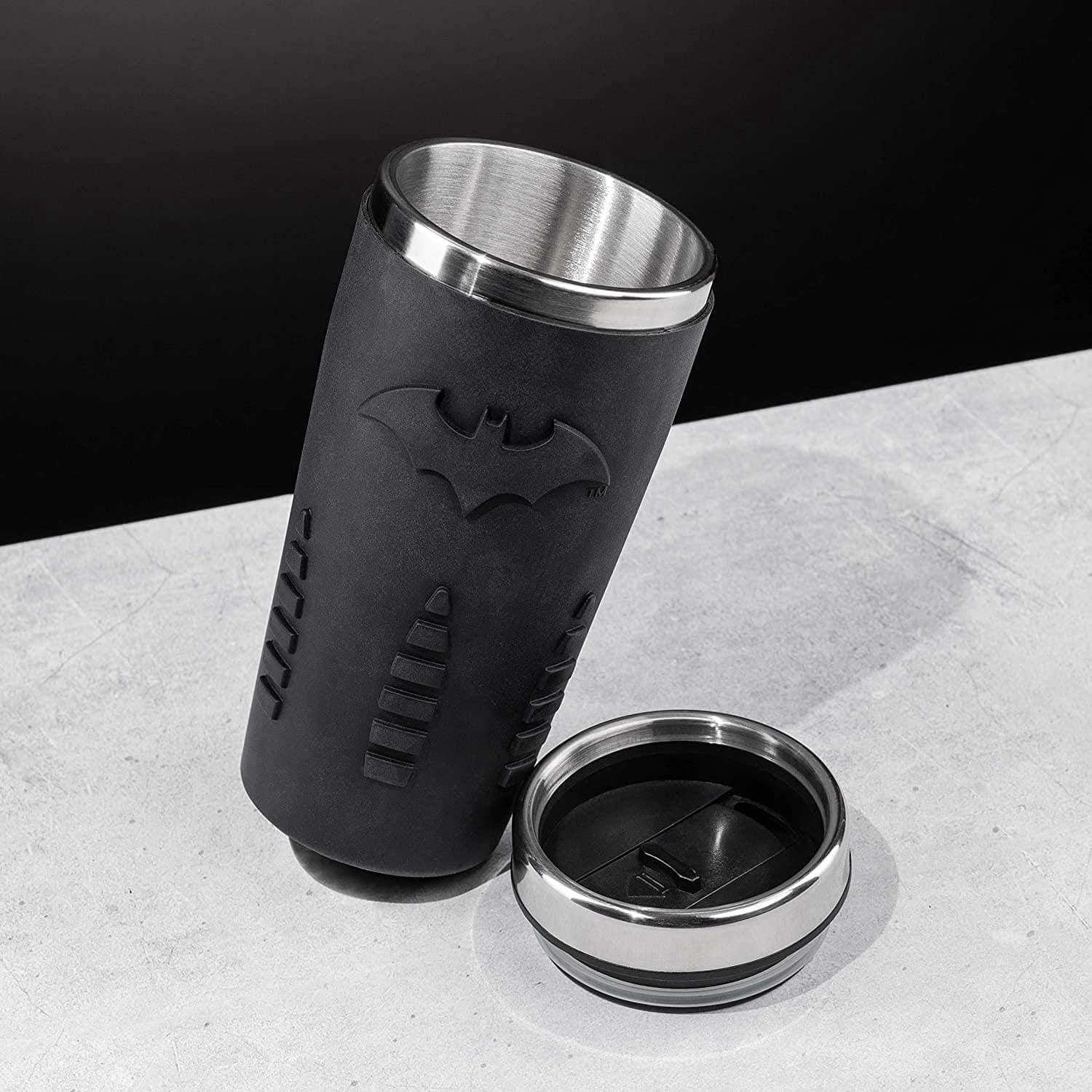 Batman Travel Mug with Silicone Grip Sleeve, 15oz, Insulated Stainless ...