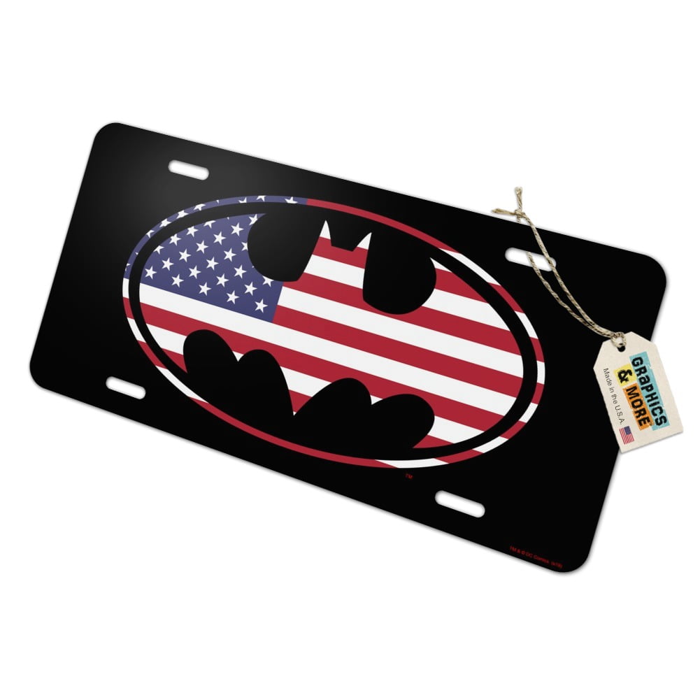 Batman USA American Flag Shield Logo Novelty Metal Vanity Tag License ...