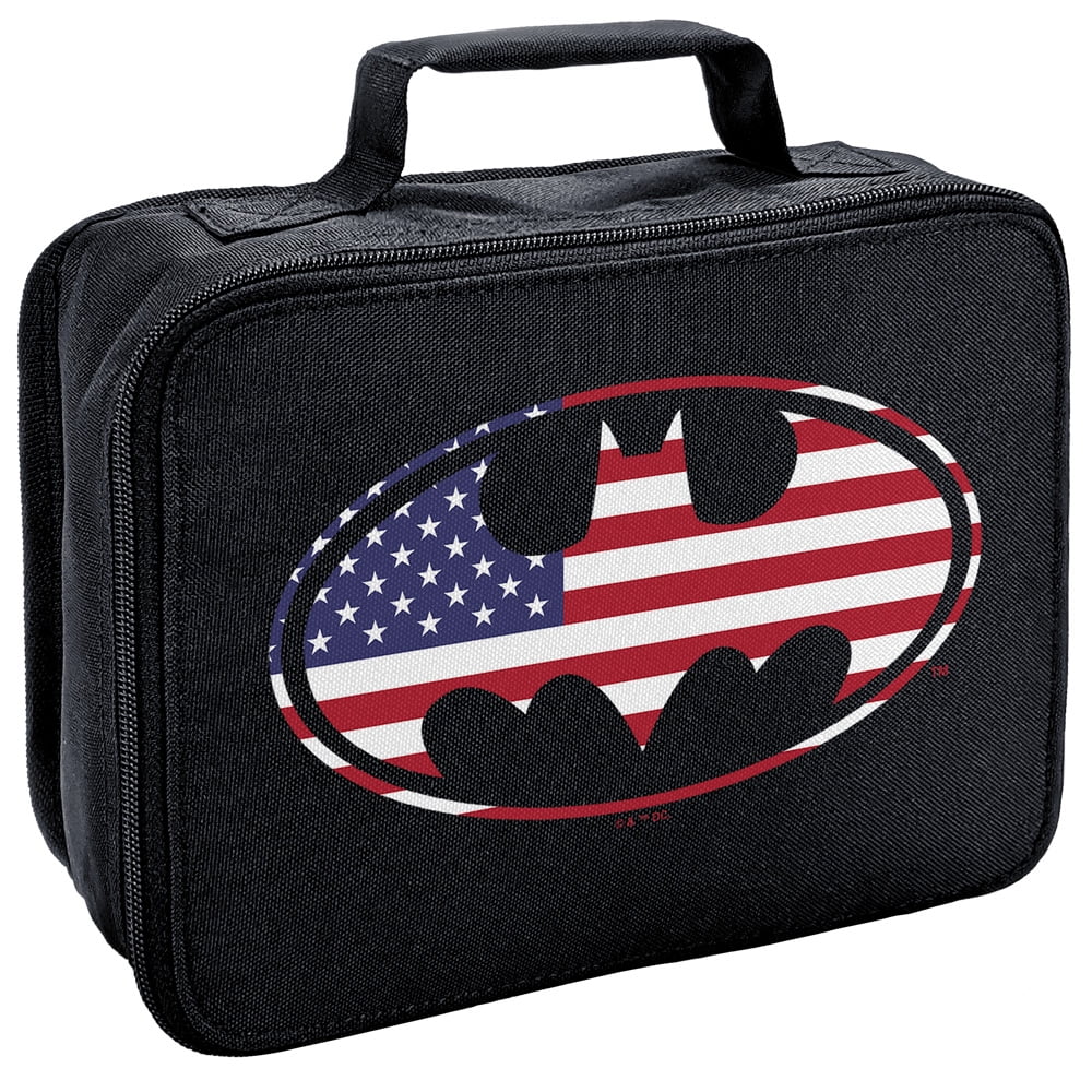 Batman Usa American Flag Shield Logo Insulated Soft Sided Lunch Box ...