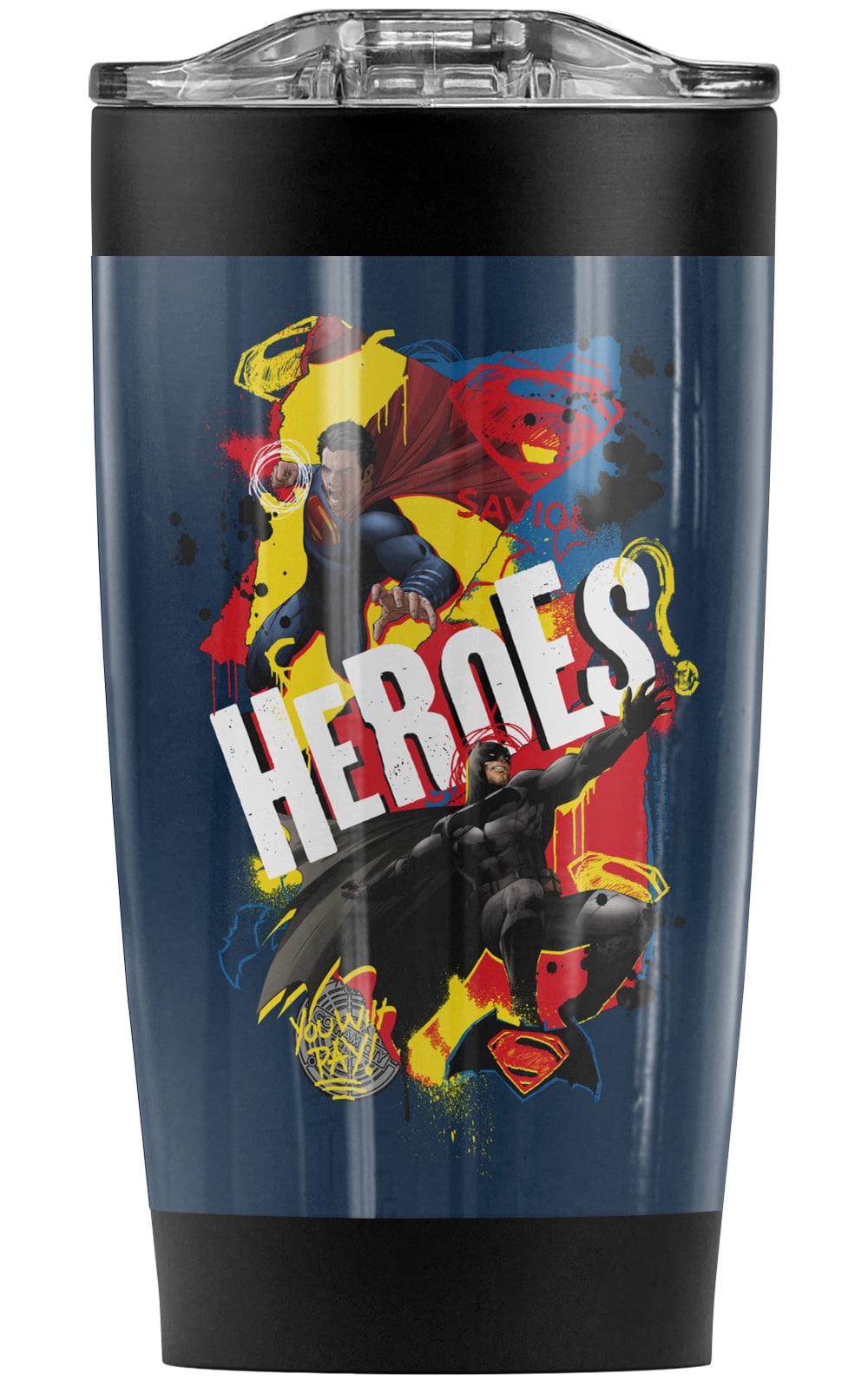 Batman V Superman Double Hero Stainless Steel Tumbler 20 oz Coffee ...