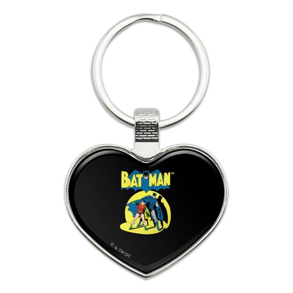 Batman Vintage Cover Keychain Heart Love Metal Key Chain Ring - Walmart.com