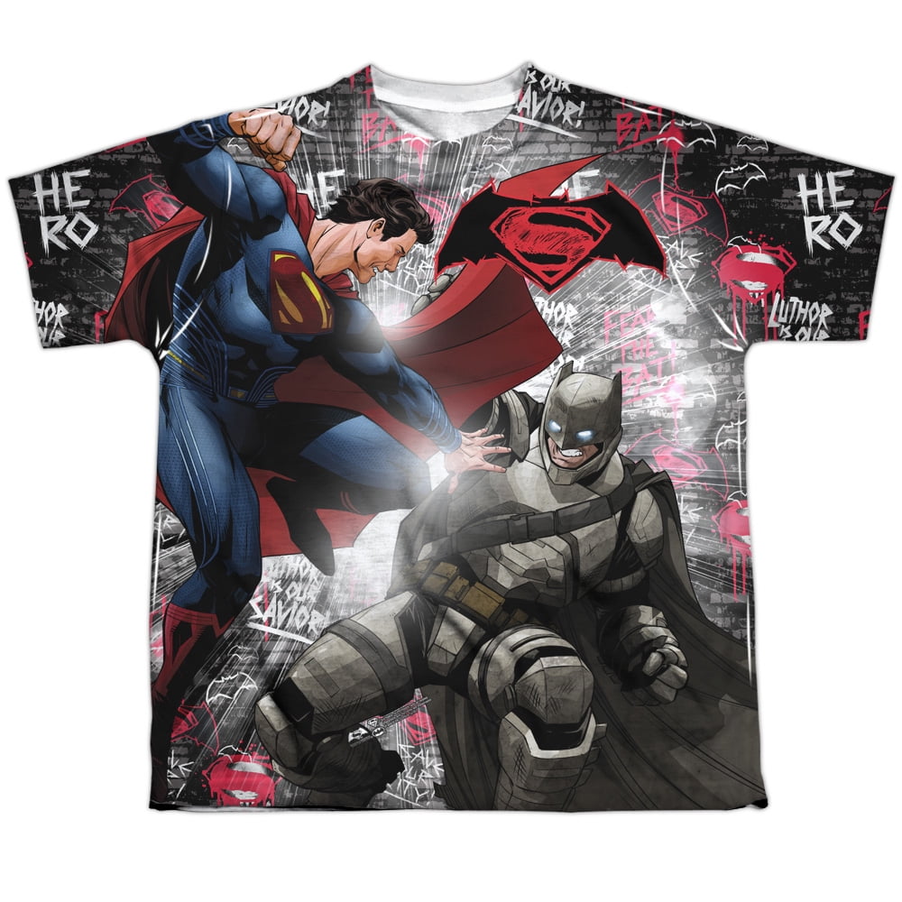 Batman Vs Superman Showdown (Front Back Print) Big Boys Sublimation ...