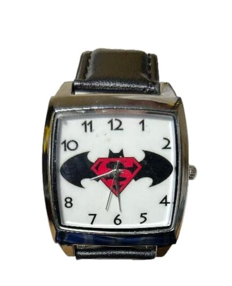 Batman Vs. Superman Square Face Quartz Leather Wrist Watch - Walmart.com