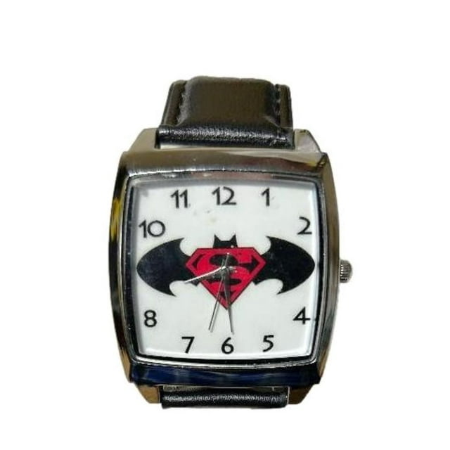Batman Vs. Superman Square Face Quartz Leather Wrist Watch - Walmart.com