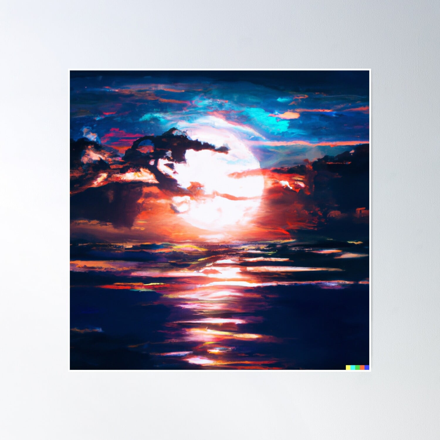 Batman Vs Van Gogh Style Space Eclipse In The Night Sky Poster Wall Art ...