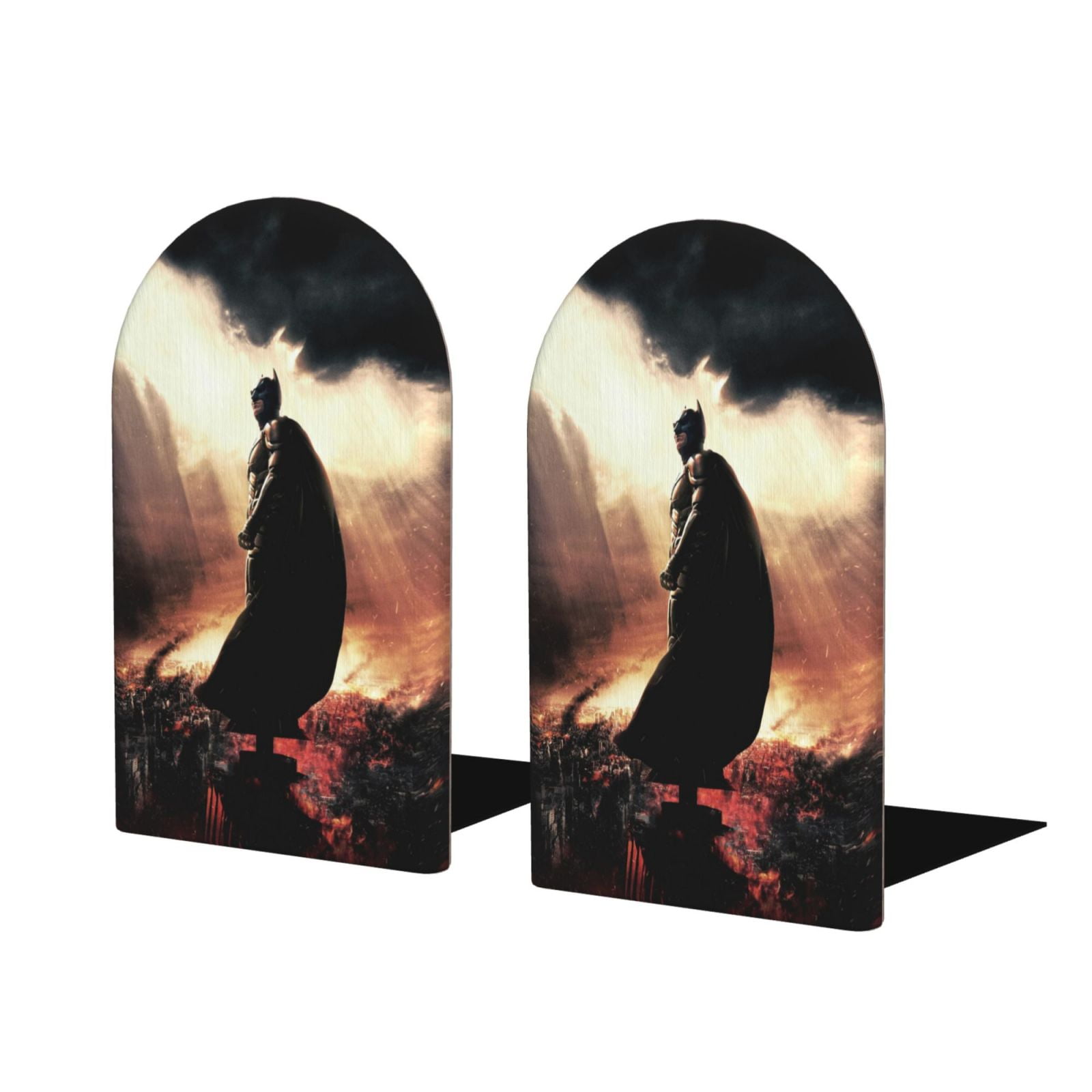 Batman Wood Bookends For Shelves Non-Slip Book Holders Decorative Room ...