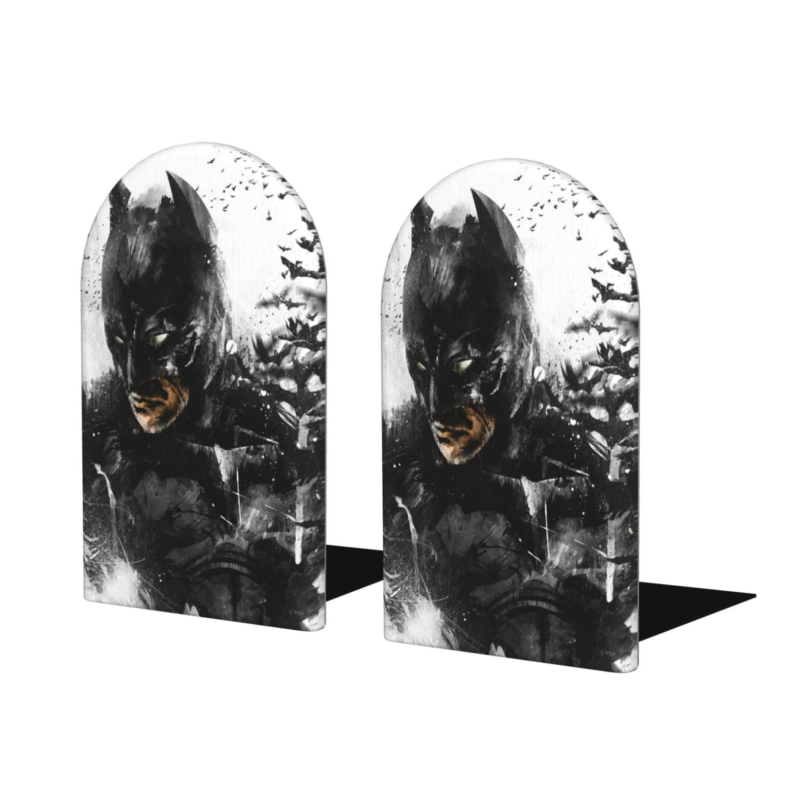 Batman Wood Bookends For Shelves Non-Slip Book Holders Decorative Room ...