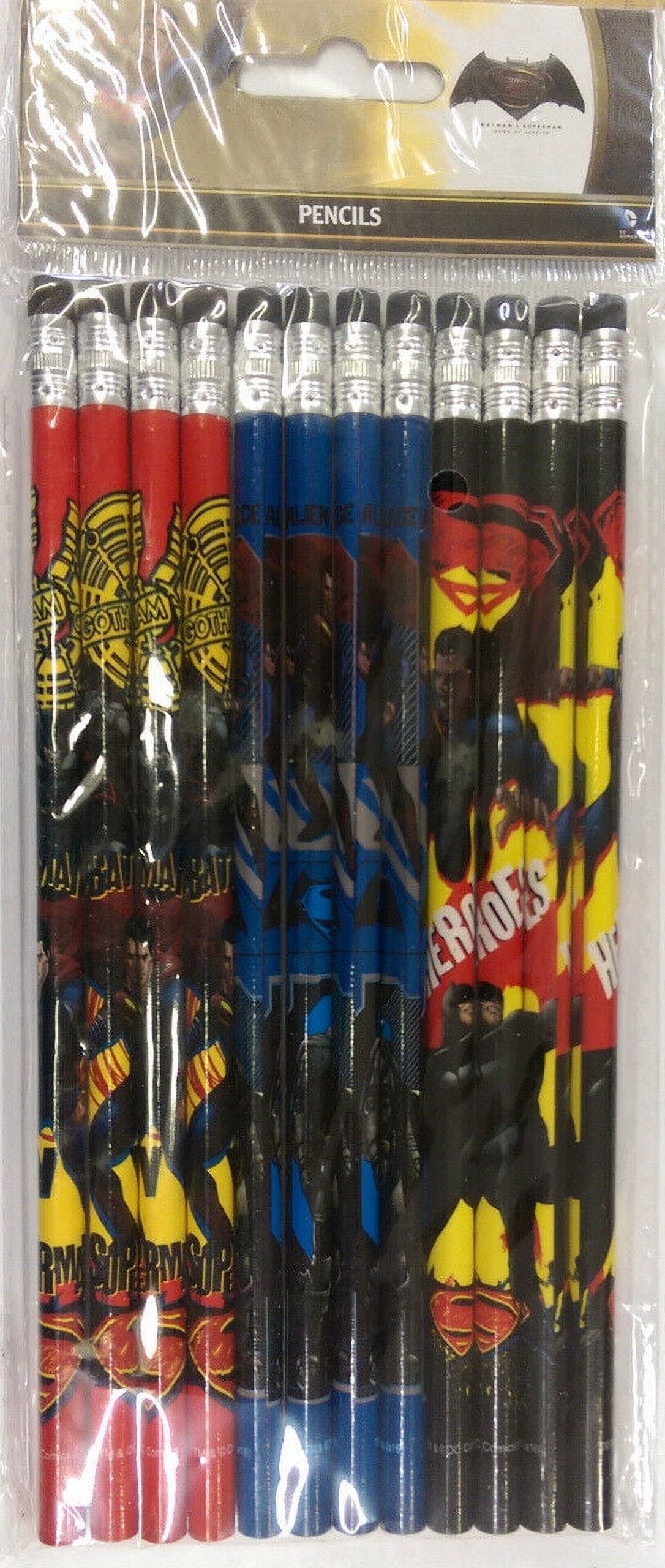 Batman Wooden Pencils Pack of 12- Dawn of Justice - Walmart.com