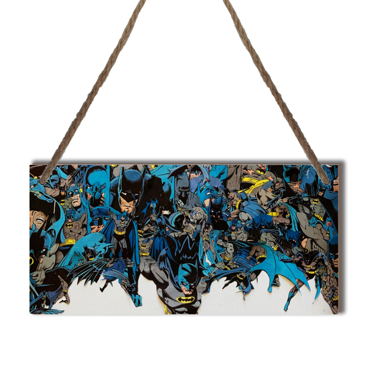 Batman Wooden Sign Square Wooden Door Panel Decoration 10.8x3.9 Inch ...