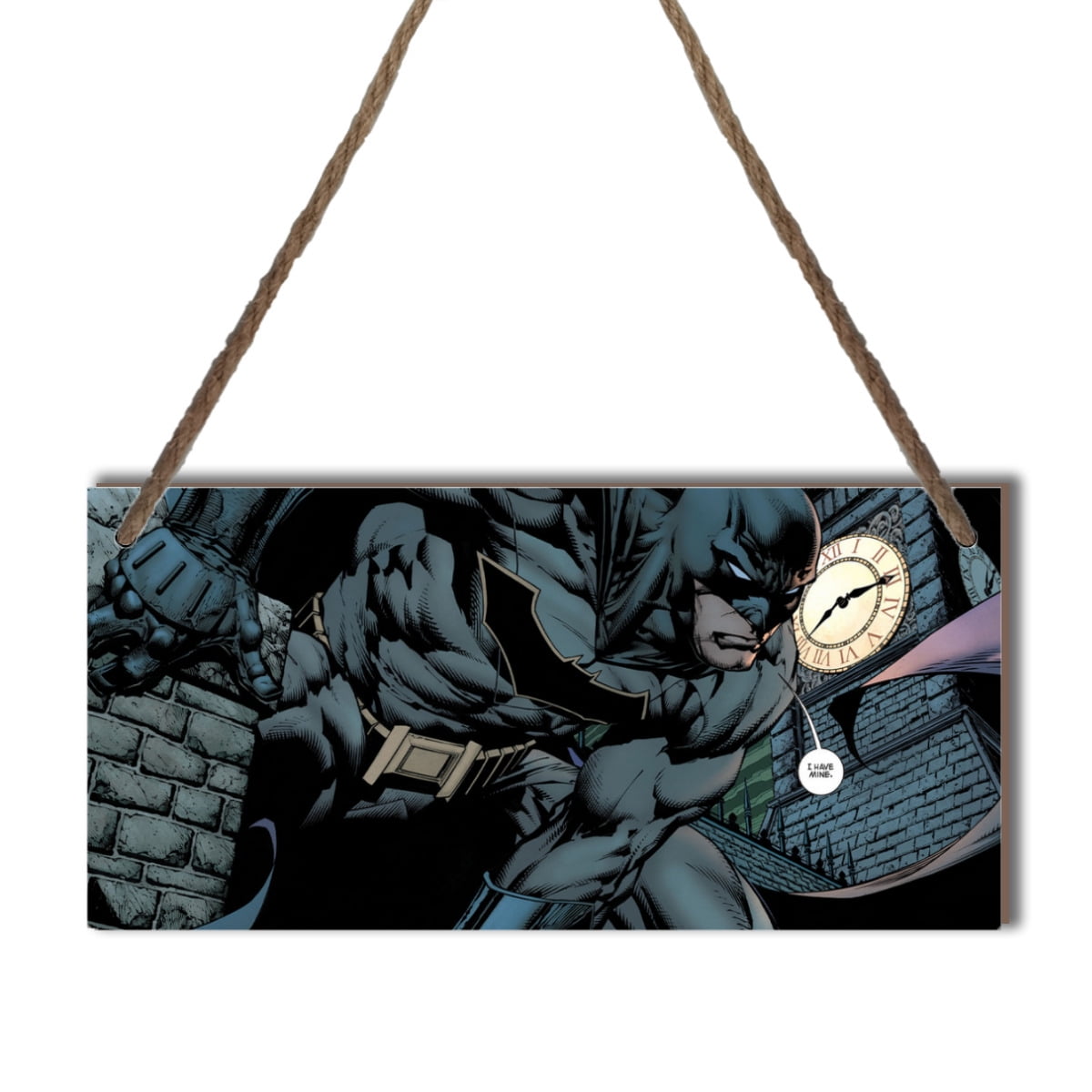 Batman Wooden Sign Square Wooden Door Panel Decoration 10.8x3.9 Inch ...