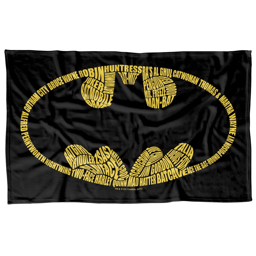 Batman Word Logo Fleece Blanket 36' x 58',Word Logo - Walmart.com