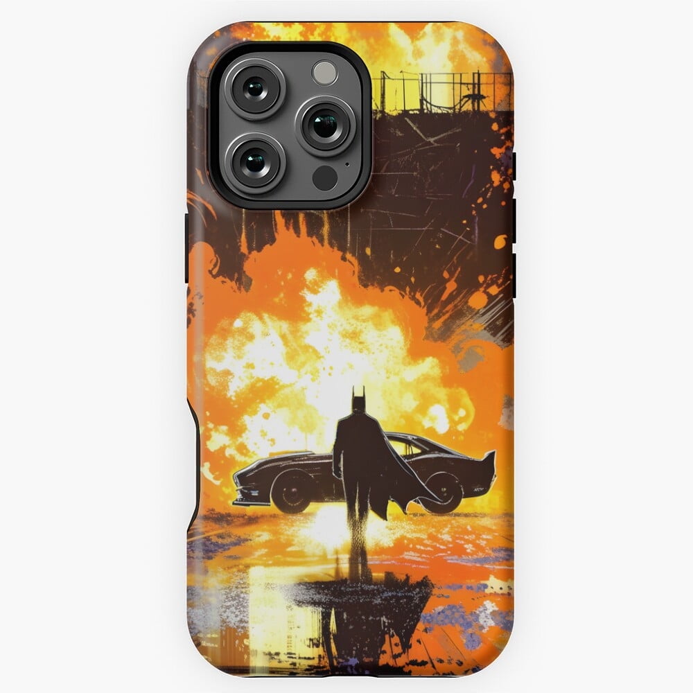 Batman and Batmobile Explosion, Classic DC Comic Book Action P324 Phone ...
