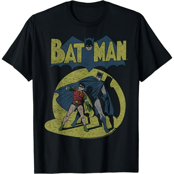 Batman and Robin Vintage Spotlight DTG Print Unisex T-Shirt,Black Color ...