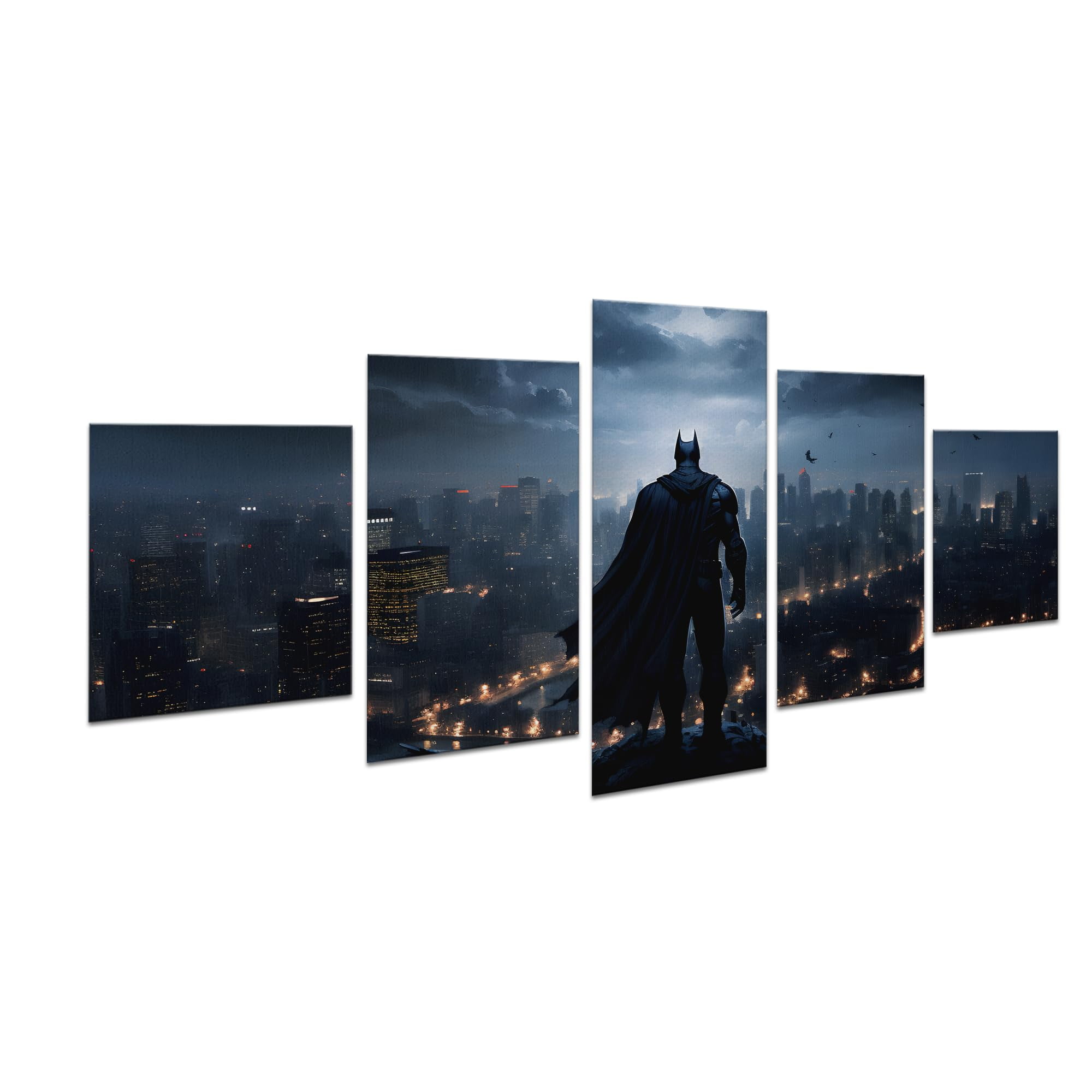 Batman1 Canvas Wall Art by DreamController Set of 5 - 40x20 inches Wall ...