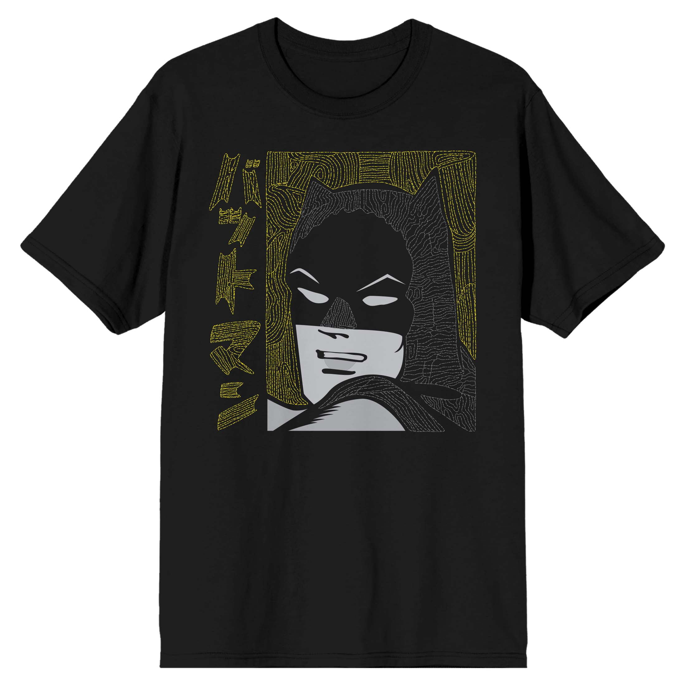 Batmanga Batman Face and Yellow Kanji Men's Black T-shirt-XXL - Walmart.com