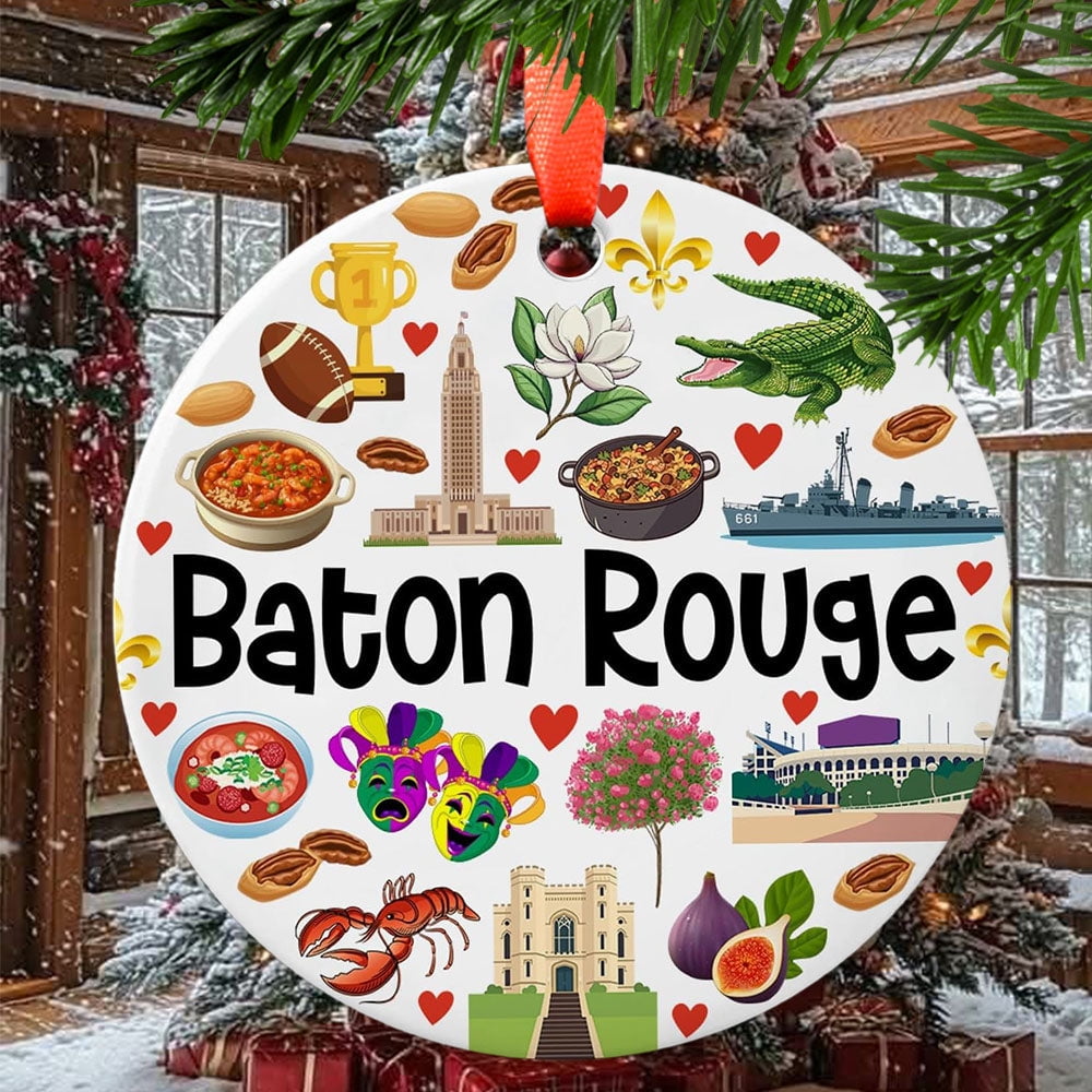 Baton Rouge Christmas Ornament, Ceramic, Acrylic, Mother’s Day, Love ...