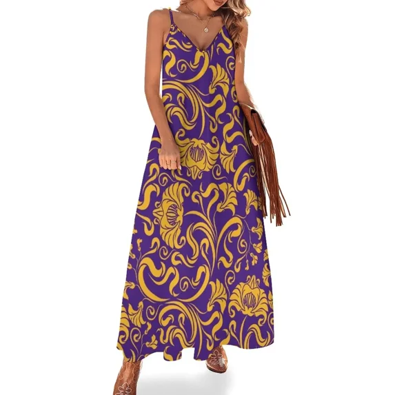 Baton Rouge - Floral Reversed Sleeveless Dress Elegant gown women's ...