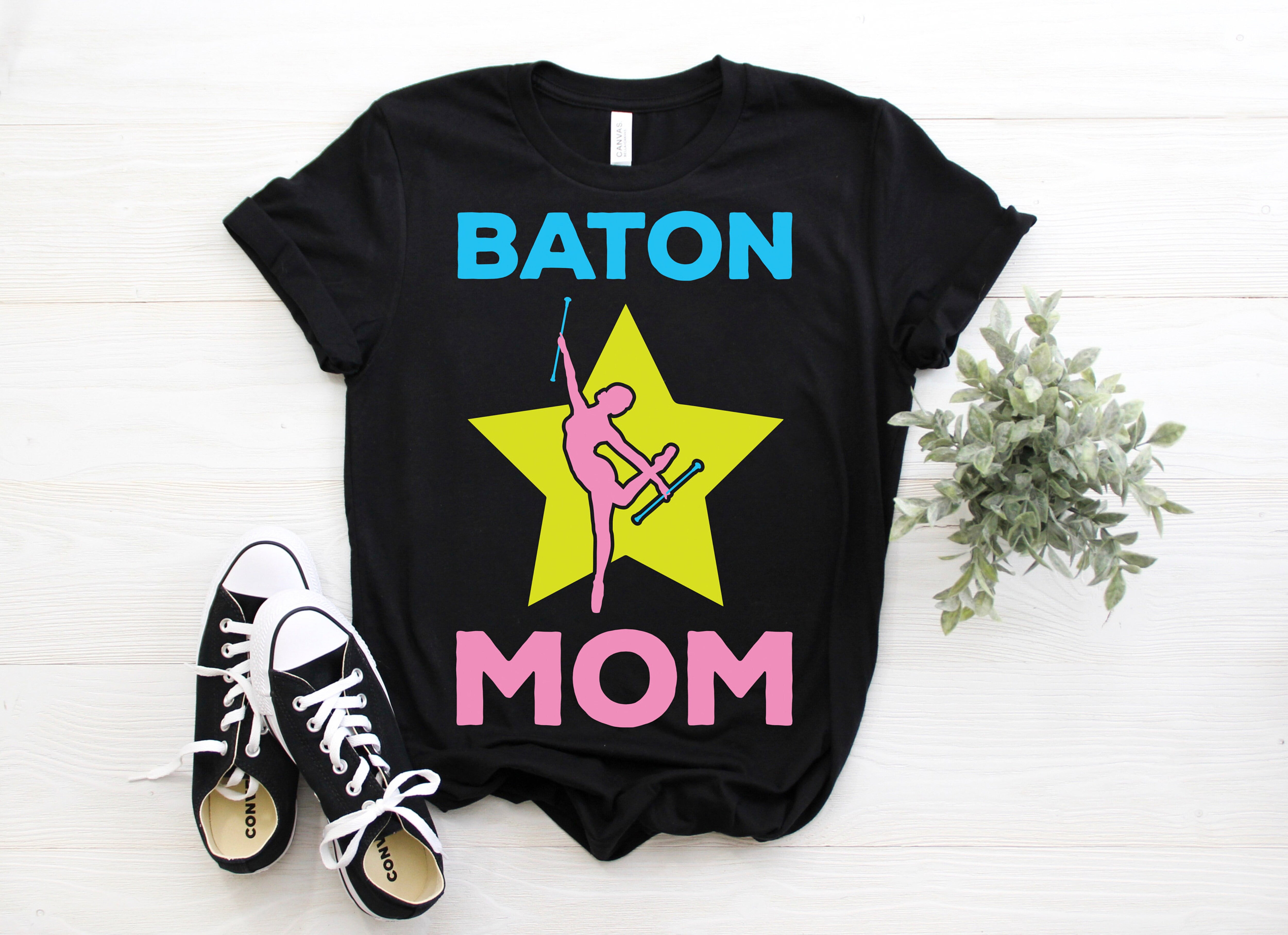 Baton Twirling Mom T-Shirt, Rhythmic Gymnastics Performer Gift, Twirler ...