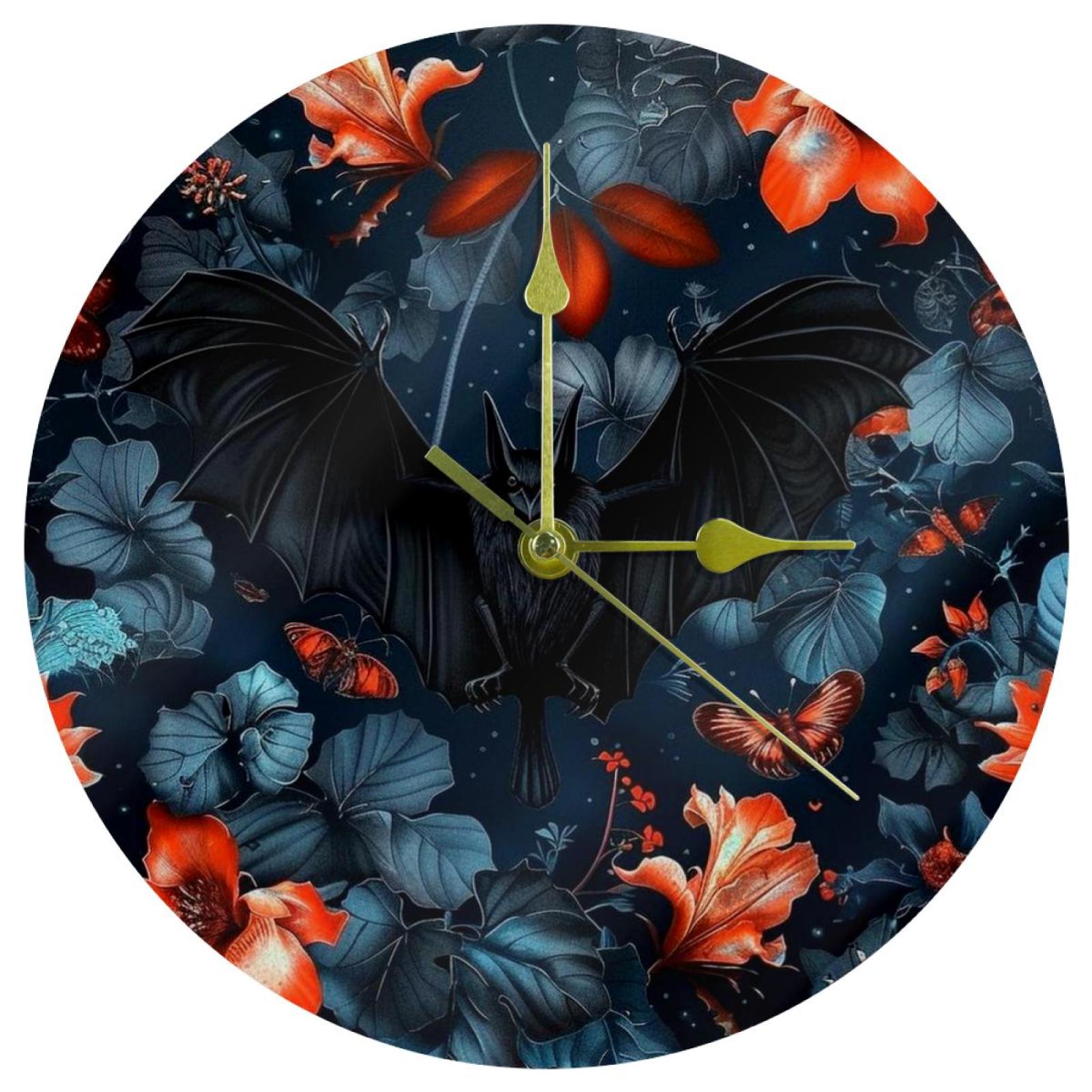 Bats Acrylic Circular Wall Clock - Modern Design, Silent Sweep Movement ...