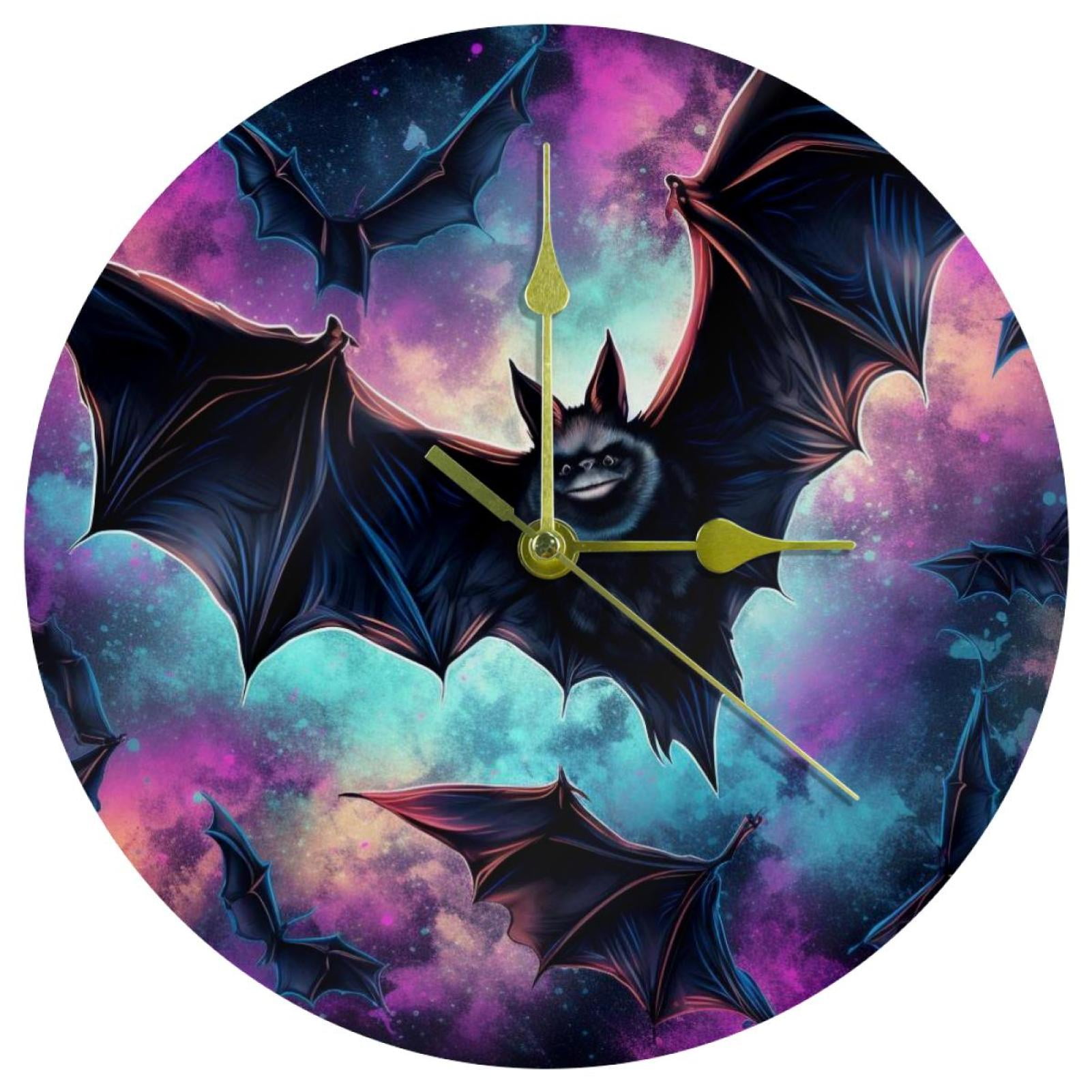 Bats Acrylic Circular Wall Clock - Sleek Design, Silent Sweep - Modern ...