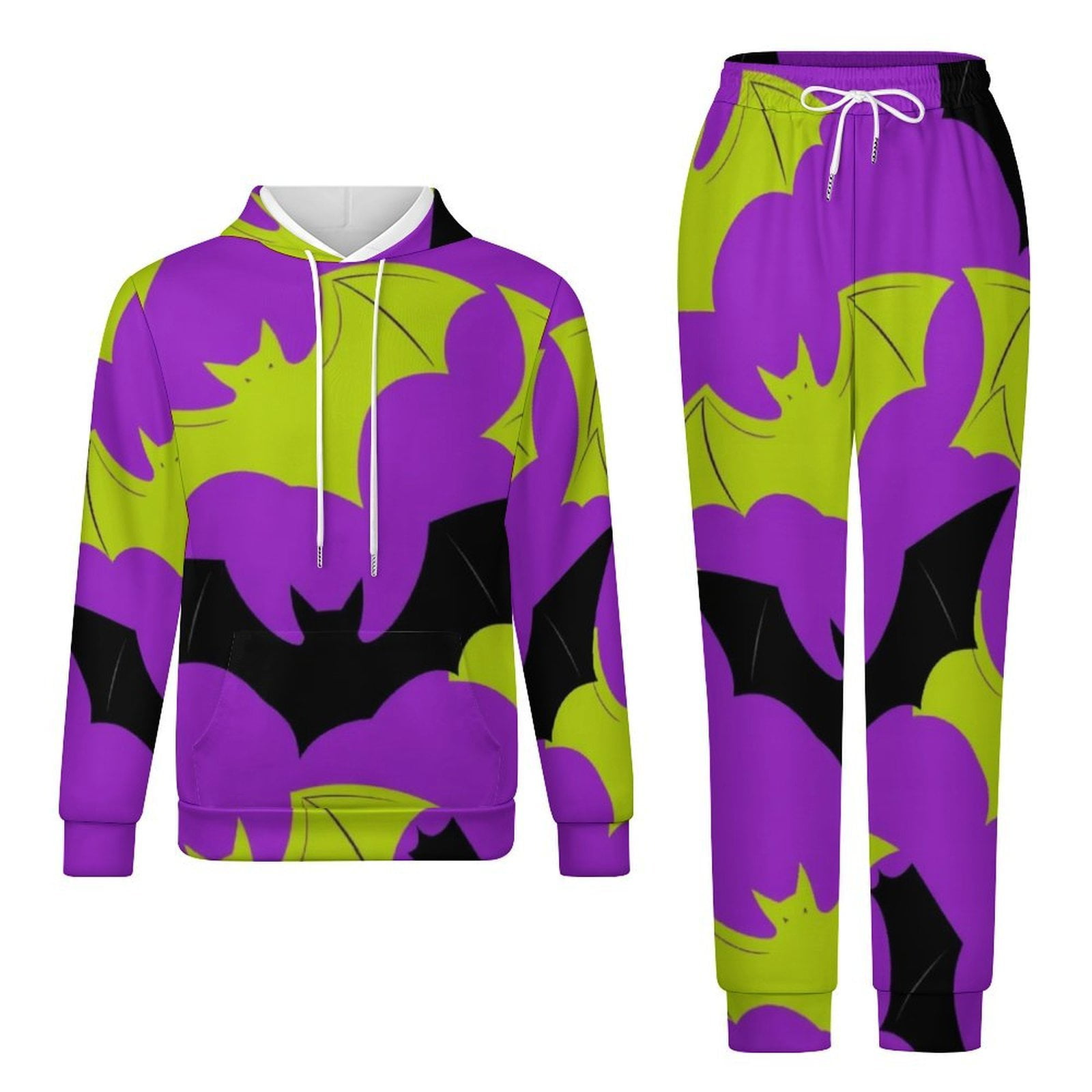 Bats And Purple Background. Hoodie + Pants Suit Cool Men/Women 2 Pcs ...