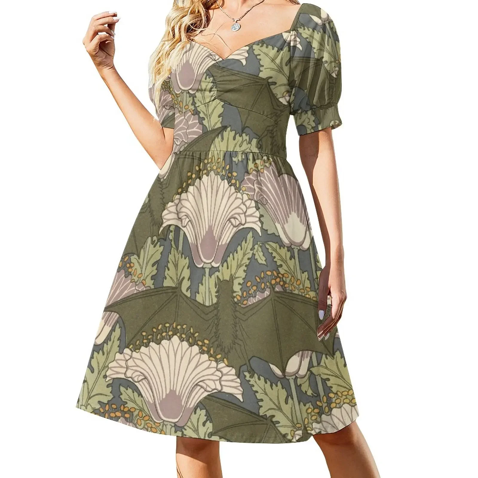 Bats - Art Nouveau Flora and Fauna Sleeveless Dress Woman dresses ...