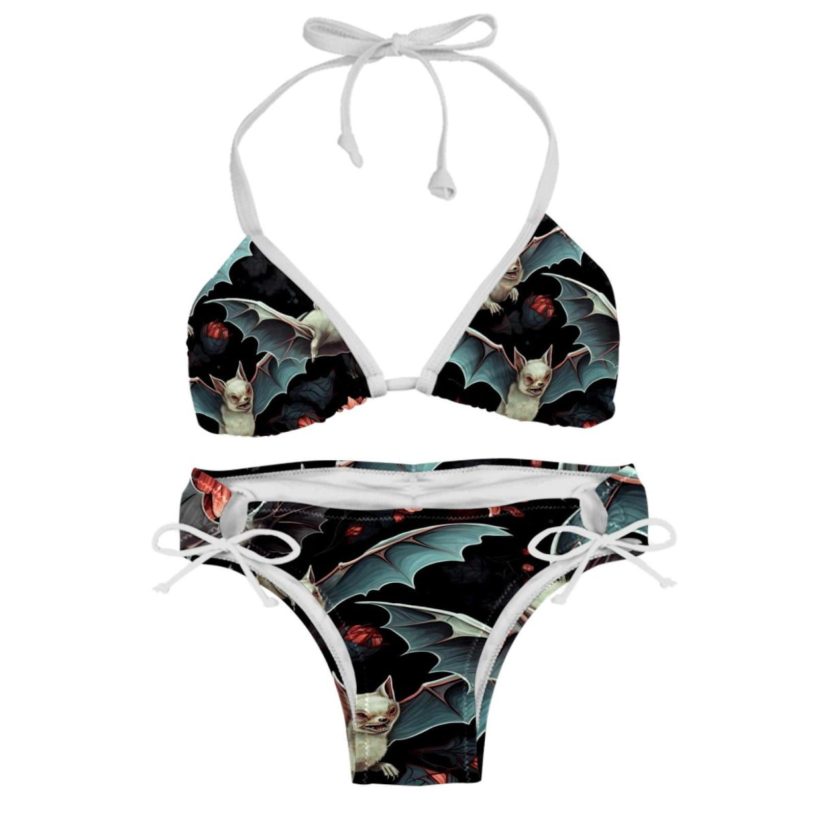 Bats Bikini Set with Detachable Sponge & Adjustable Strap, Two-Pack ...