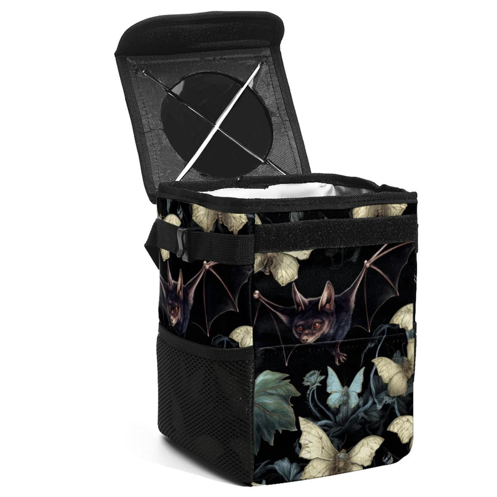 Bats Car Garbage Can - Foldable, with Lid, Leak-proof, Hanging Storage ...